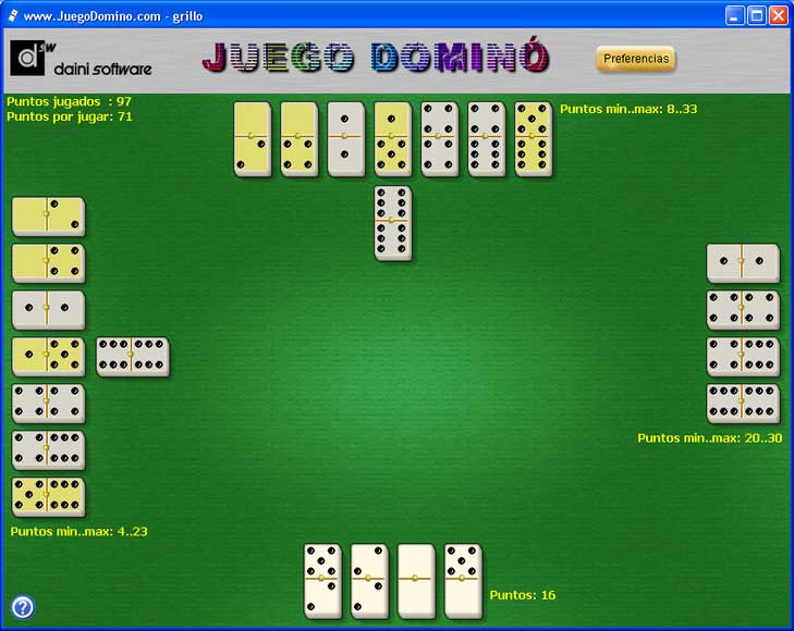 Juego Domino - Pantalla